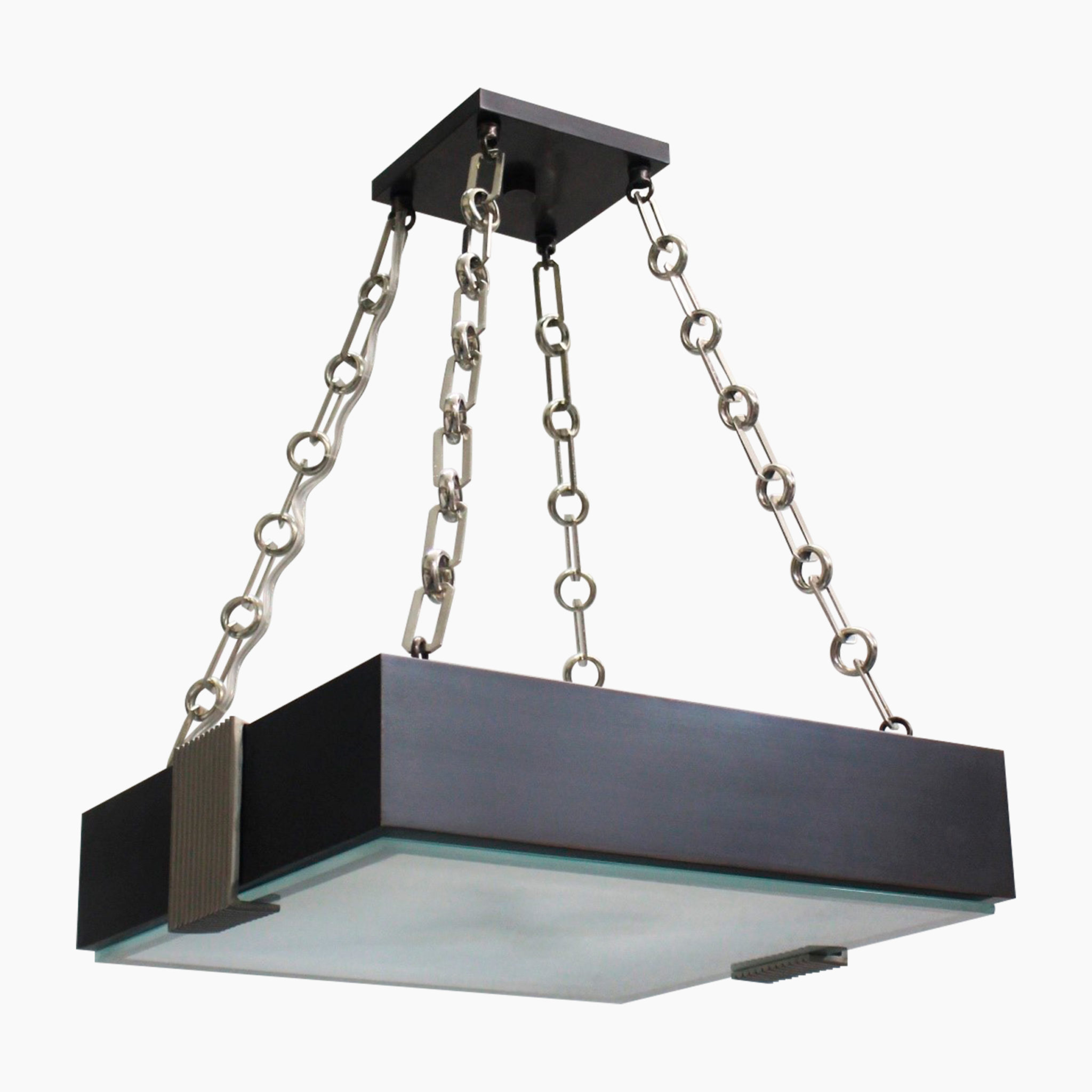 Large Water Gilded Wood Art Deco Fixture - Lamptouch